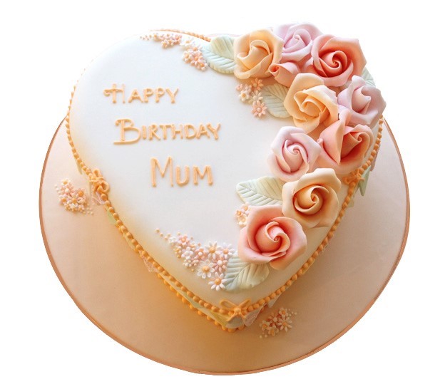 Pastel Roses Heart (feeds 20)